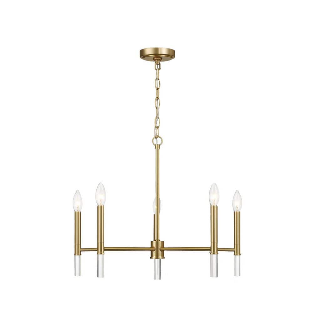 MODERN HABITAT GalacticGlamour 24 in. 5-Light Gold Finish Chandelier ...
