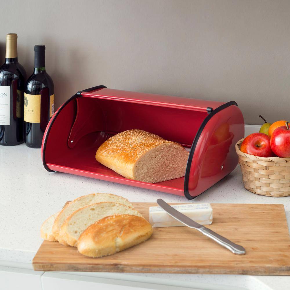 Home Basics Stainless Steel Bread Storage Box in Red BB40202 - The Home ...