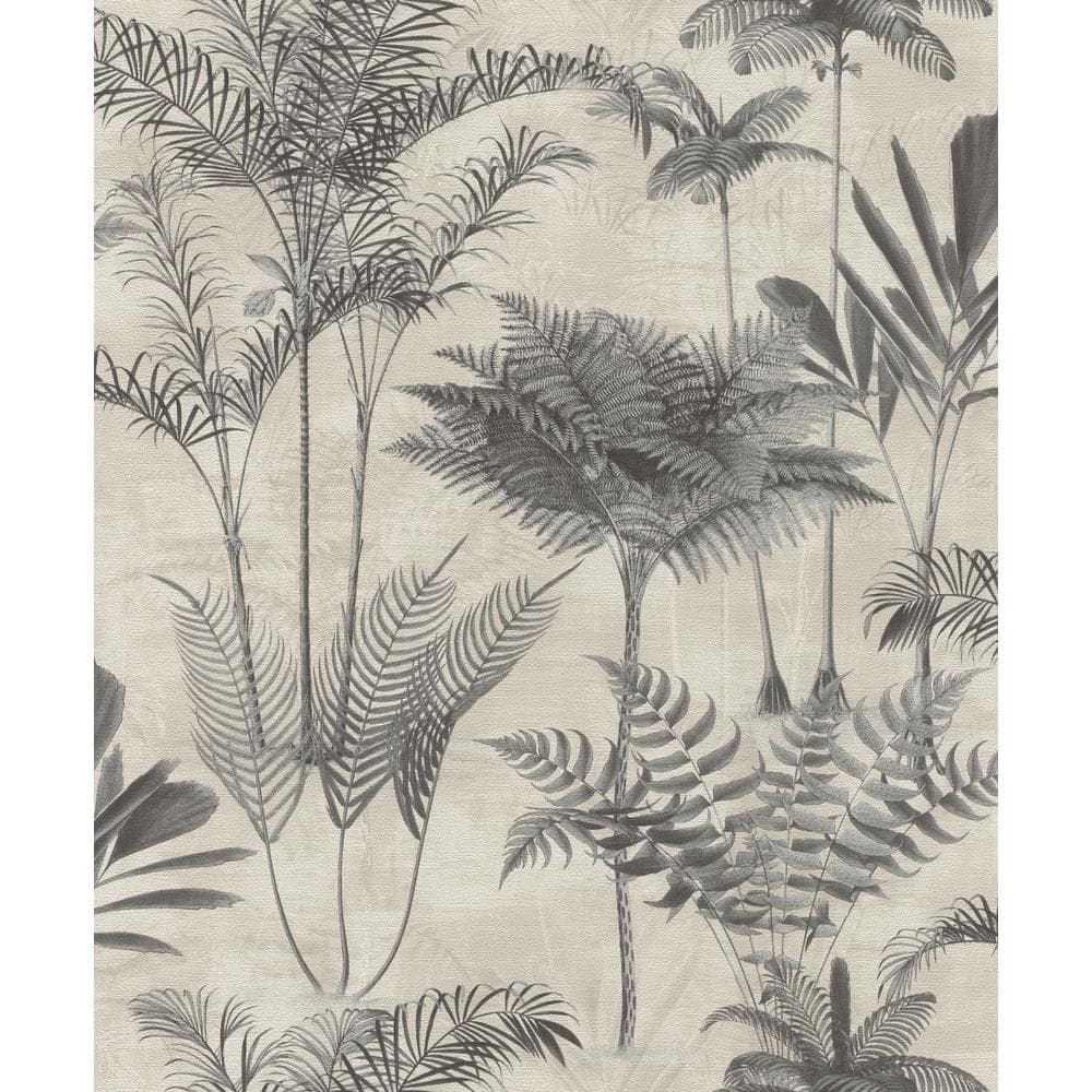 rasch Kinabalu Charcoal Grey Rainforest Wallpaper Sample RH555134SAM ...