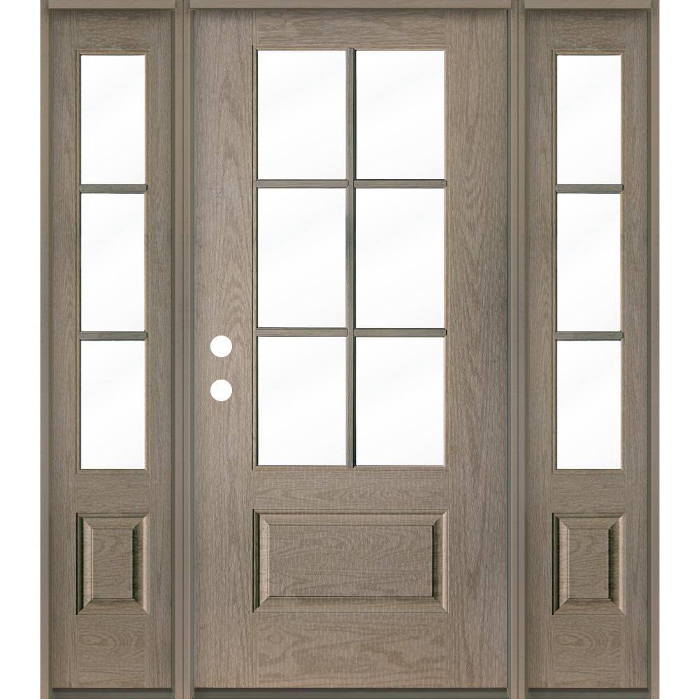 Krosswood Doors Farmhouse 64 in. x 79 in. 6-Lite Right-Hand/Inswing ...