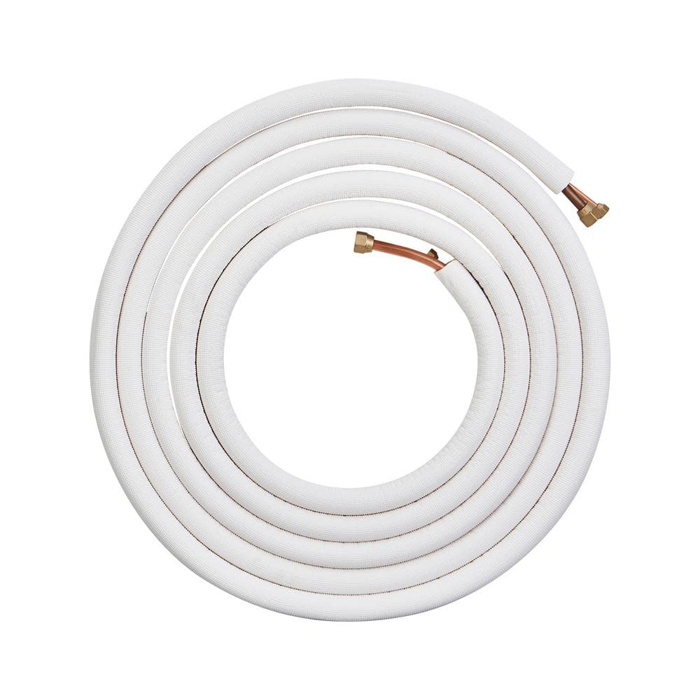 VEVOR 25 ft. Mini Split Line Set 1/4 in. and 1/2 in. O.D Copper Pipes ...