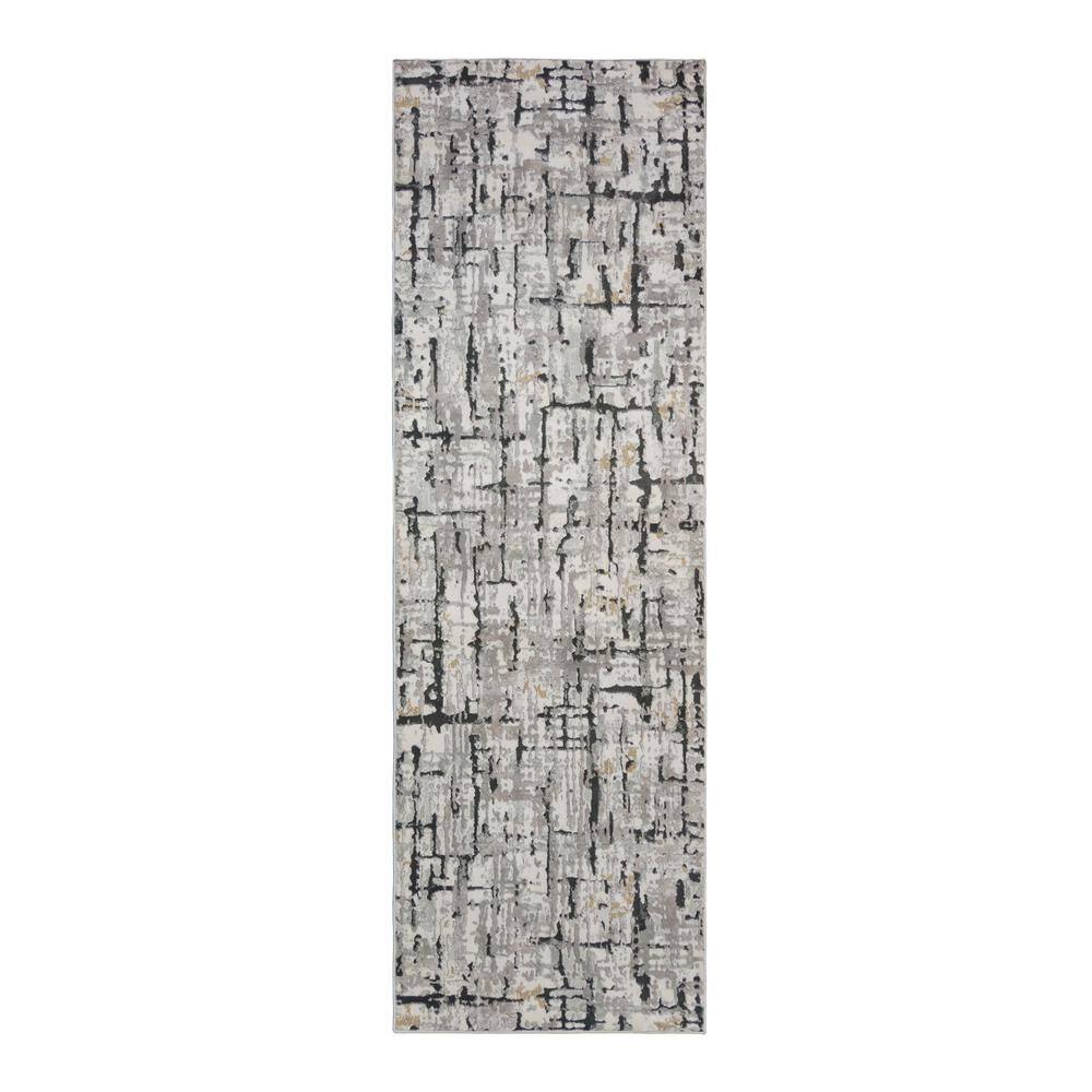 Gertmenian Quattro Lhasa Gray 3 ft. x 8 ft. Abstract Indoor Area Rug ...
