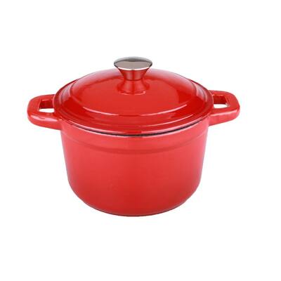 BergHOFF Neo 11 in. Cast Iron Grill Pan in Red with Bacon Press 2211793