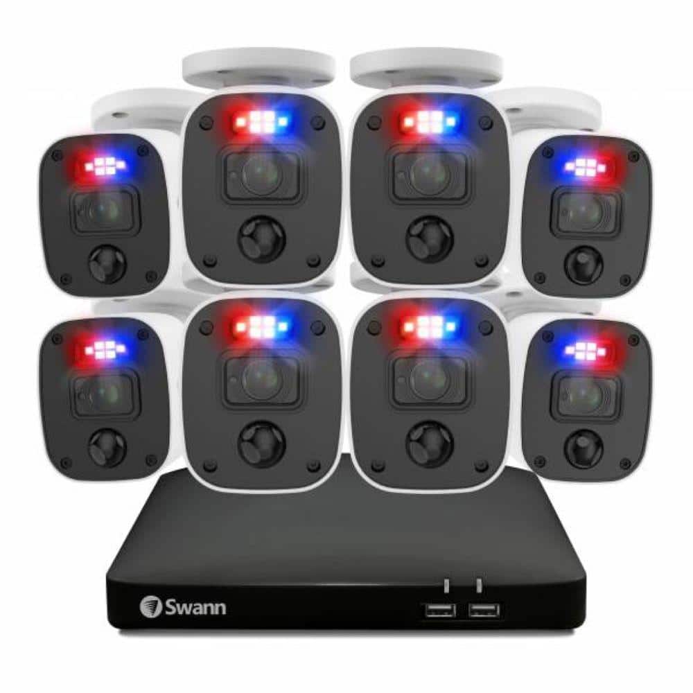 Swann 8-Channel 1080p 1TB DVR Surveillance Camera System with 8 Wired 1 ...