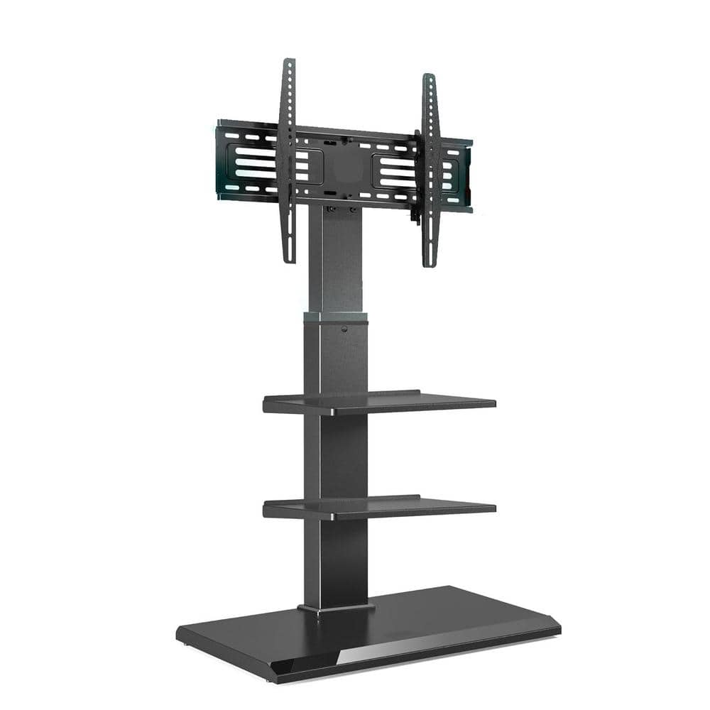 Lukyamzn 32-75 in. Iron Base Universal Floor TV Corner Stand Swivel ...