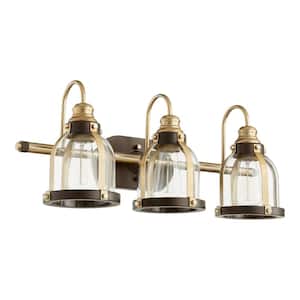 Quorum INTERNATIONAL Modern and Contemporary Globe 29.75 in. W 4-Lights Aged Brass Vanity Lights ...