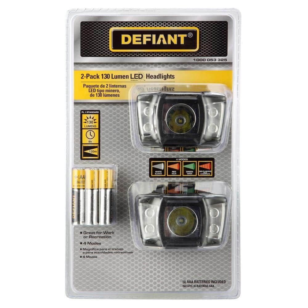 Defiant 150 Lumens LED Headlight (2-Pack) HD14Q408-1 - The Home Depot