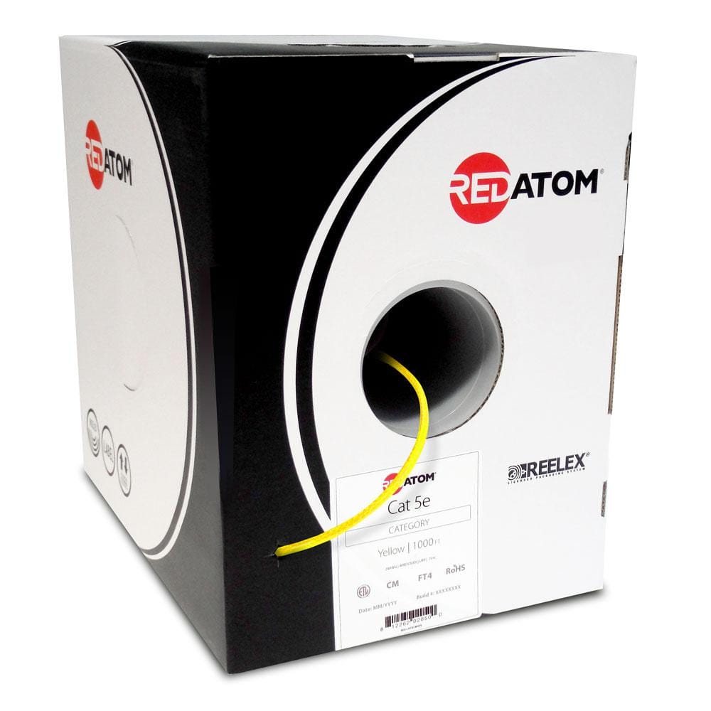 RED ATOM 350 MHz, 1000 ft. 24 AWG 4-Pair UTP Cat5e Data Cable ...