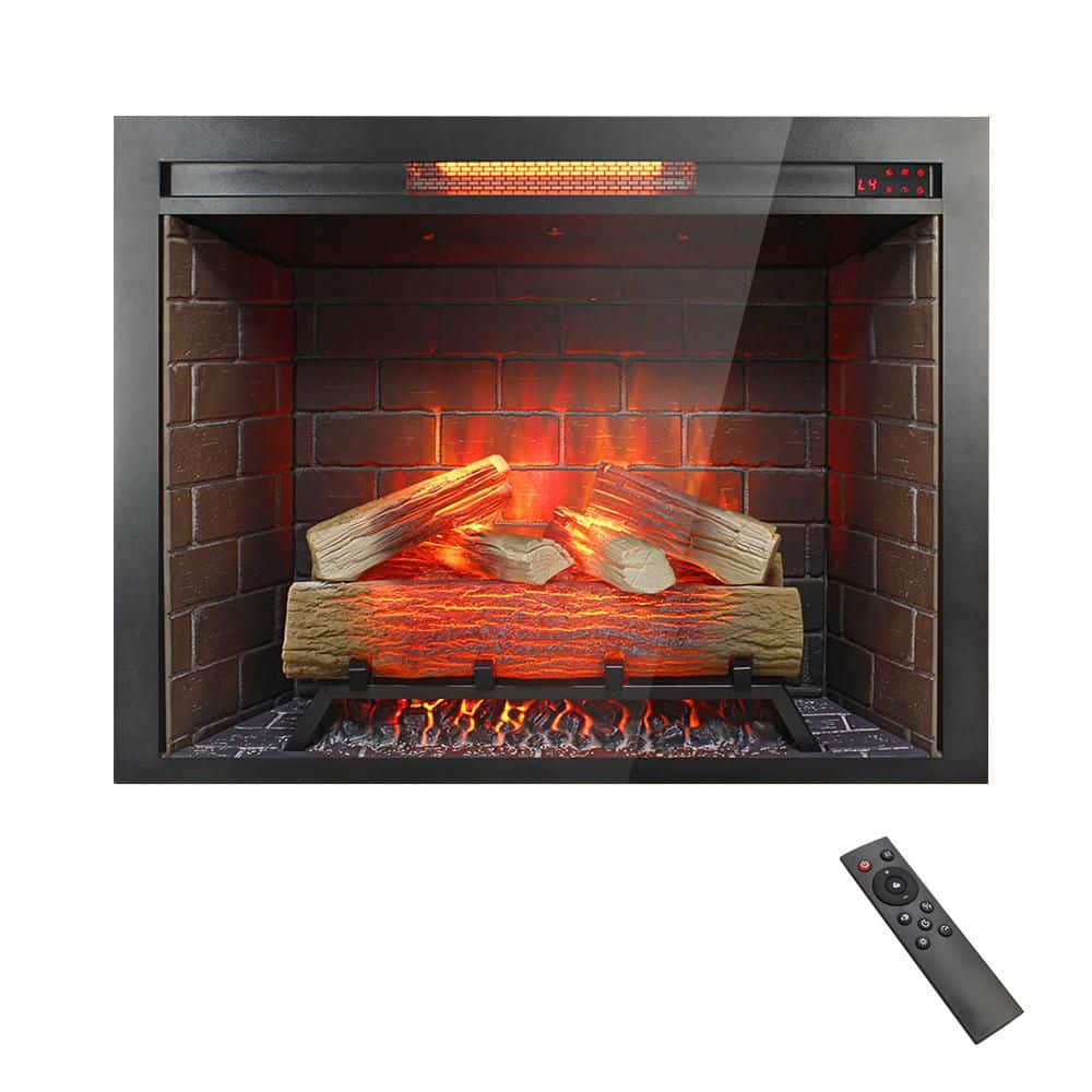 Edendirect 1500 W 35.1 in. Black Wall Mount Electric Fireplace Inserts ...