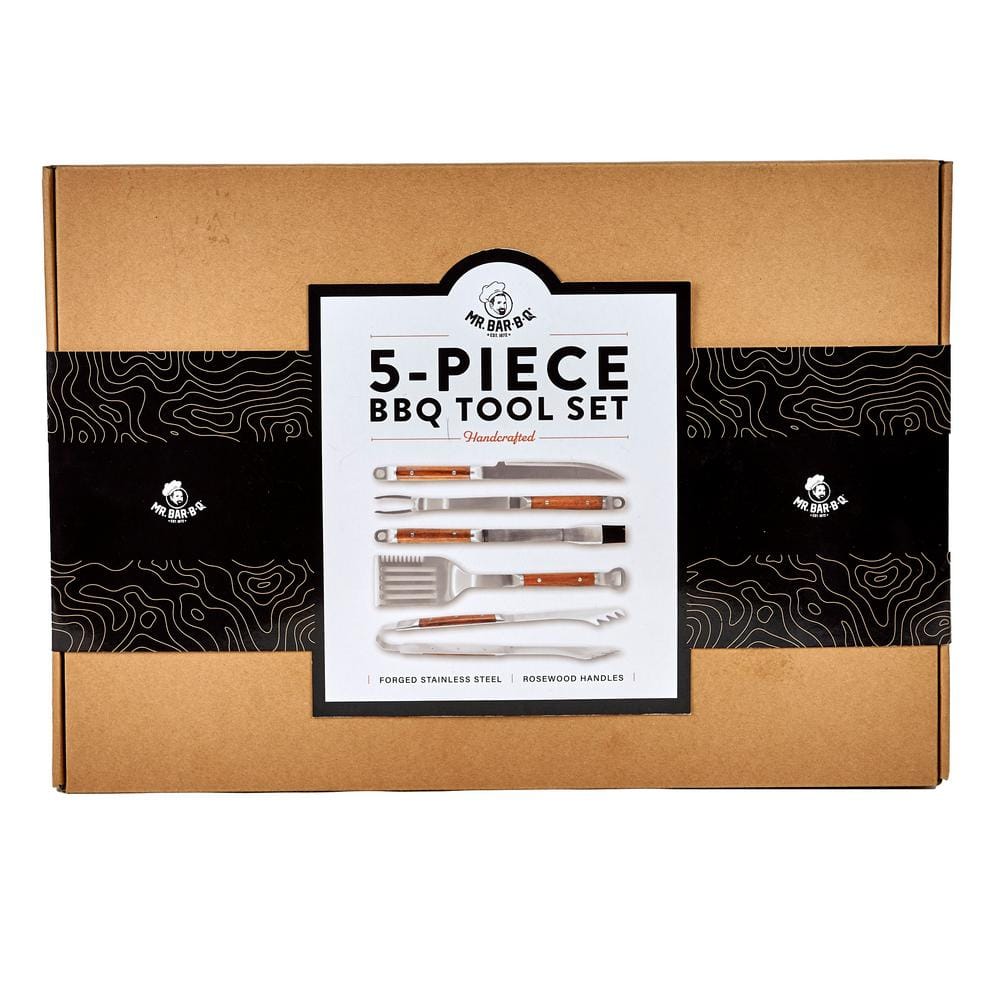 Mr. Bar-B-Q 5-Piece Rosewood Grilling Set in Gift Box 02136YKB - The ...