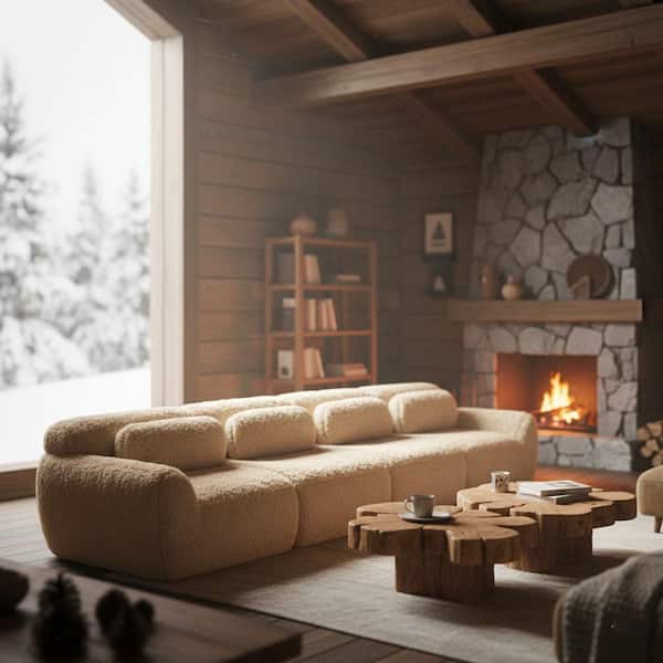 Homy Casa 149 in. Modular 4-Piece Plush Microfiber Modern Sectional ...