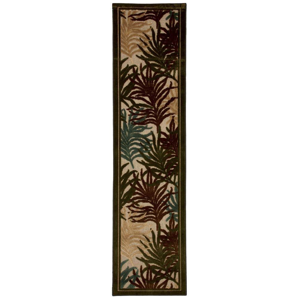 Mohawk Home Fronds Spruce 2 ft. x 8 ft. Runner 312176 - The Home Depot