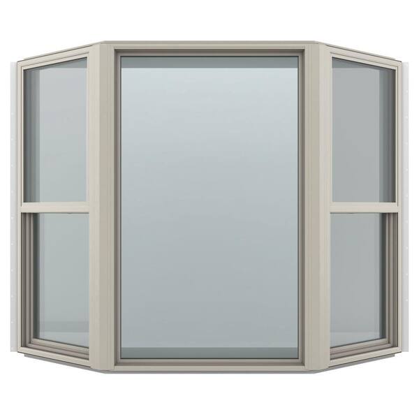 JELD-WEN 73.5 in. x 61 in. V-4500 Series Brown Vinyl Bay Window ...