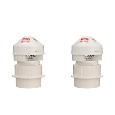 Oatey Sure-Vent 1-1/2 in. x 2 in. PVC Air Admittance Valve with 160 DFU Branch and 24 DFU Stack ...