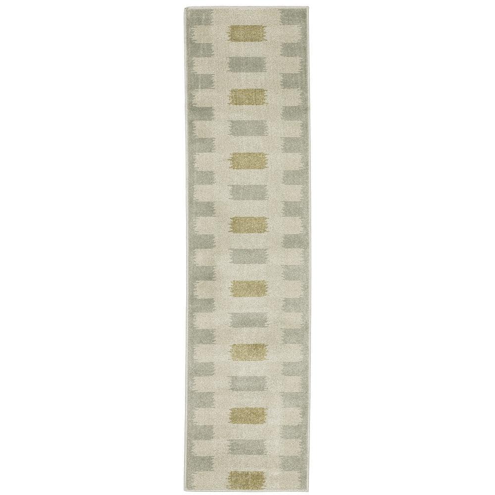 AVERLEY HOME Brixworth Beige/Gray 2 ft. x 7 ft. Geometric Stripe ...
