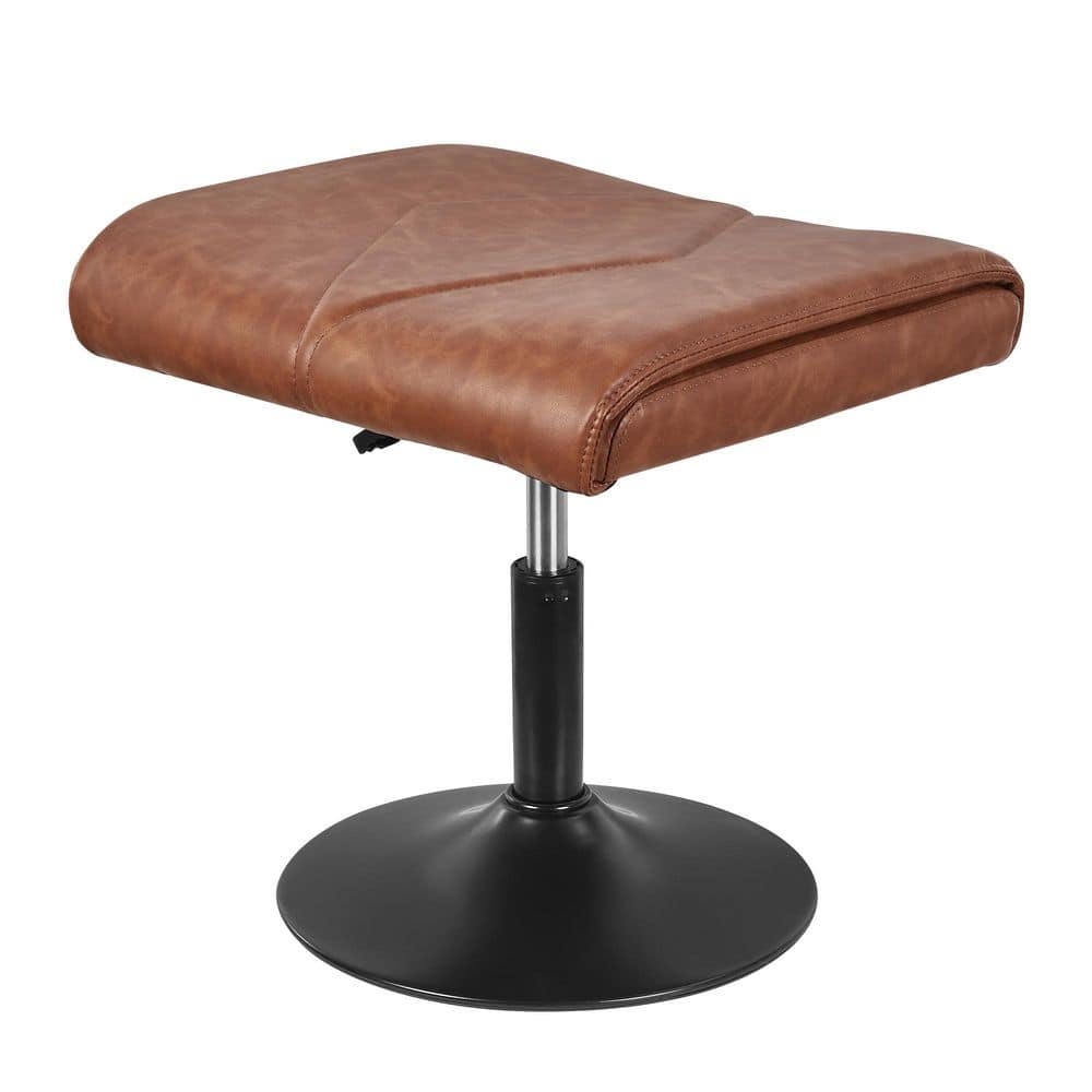 VECELO Adjustable Foot Rest Under Desk Ottoman, PU Leather Ergonomic ...