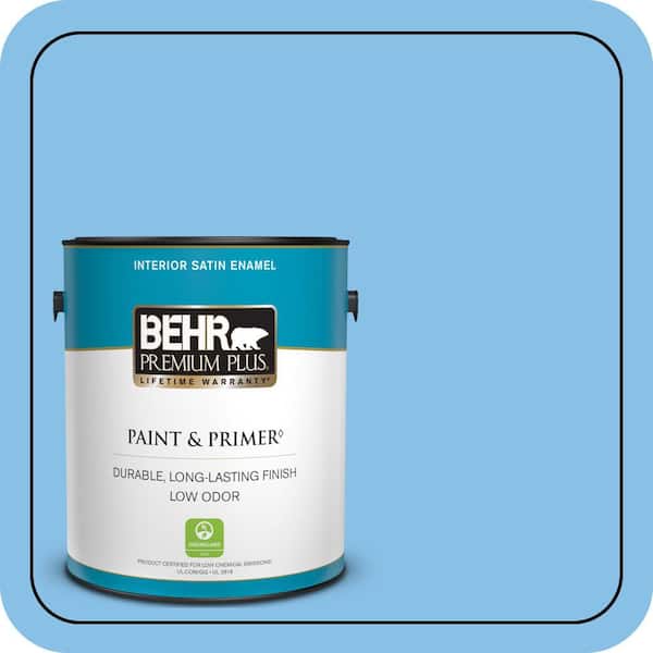 BEHR PREMIUM PLUS 1 gal. #P510-3 Rhodes Satin Enamel Low Odor Interior ...