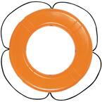 Taylor Vinyl Coated Foam Life Ring, 24 in. Orange With White Rope, 1 ...
