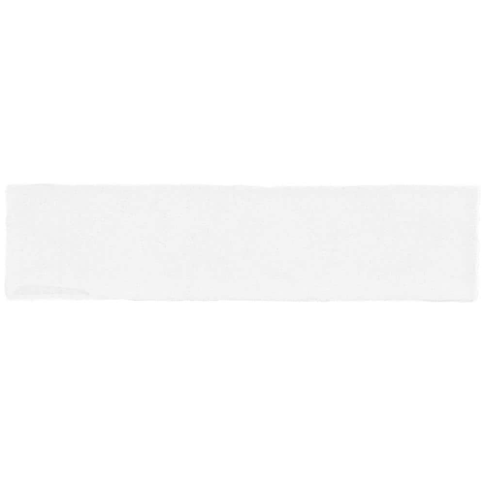 Giorbello Fes Glossy White 3 in. x 12 in. Handmade-Look Ceramic Subway ...