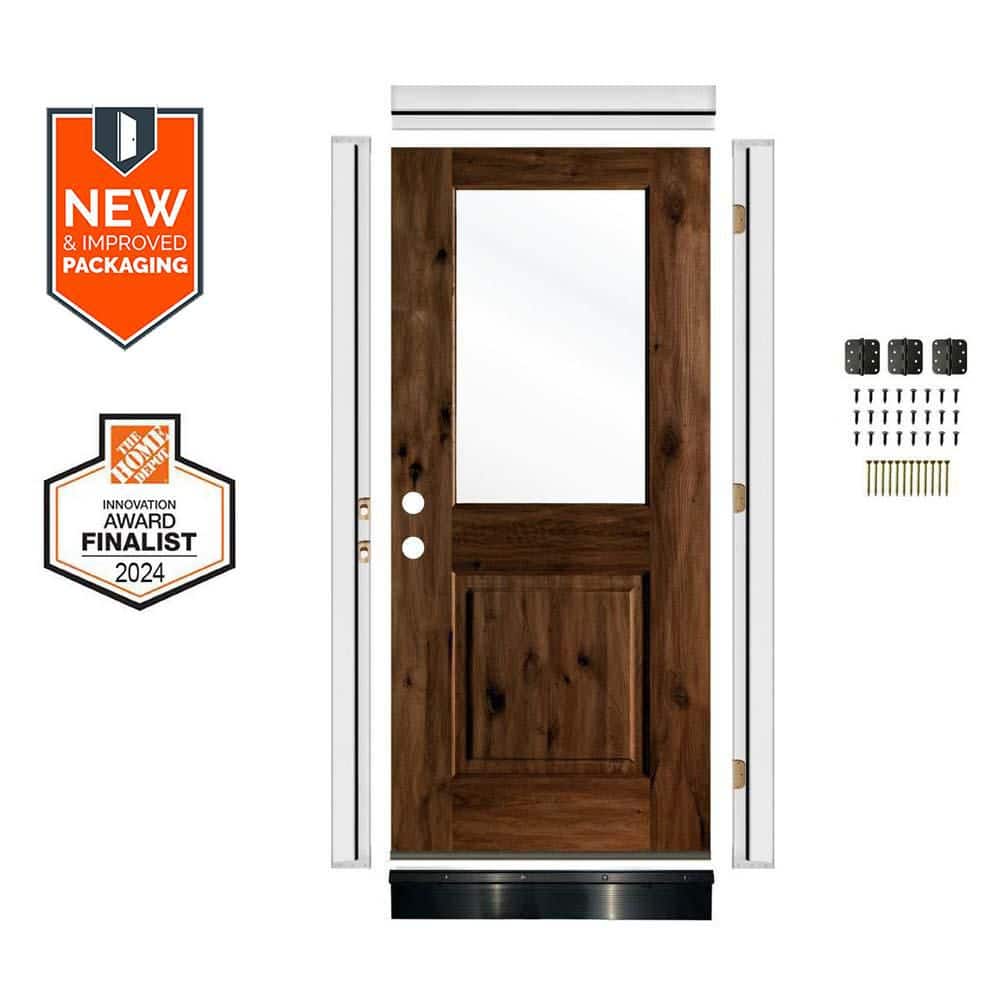 Krosswood Doors 32in.x80in. Right-Hand Clear Glass Provincial Stain ...