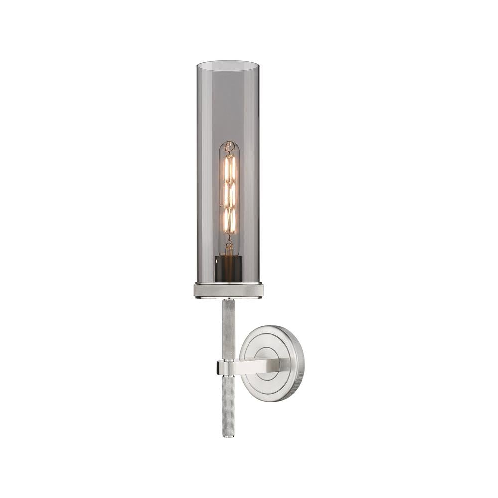 Innovations Lincoln 1-Light Satin Nickel Wall Sconce with Glass Shade ...