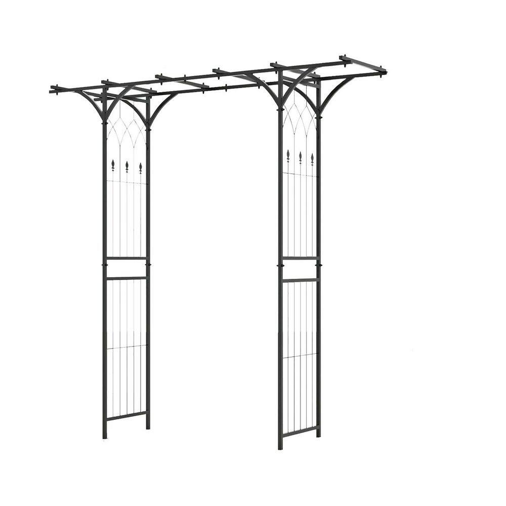 spca 78 in. x 20 in. x 81 in. Metal Garden Arbor with Trellis Panels ...