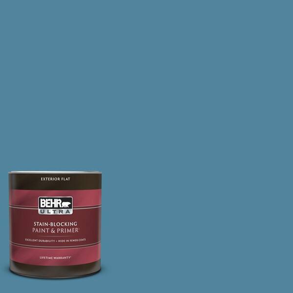 BEHR ULTRA 1 qt. #S490-5 Jay Bird Flat Exterior Paint & Primer 485404 ...