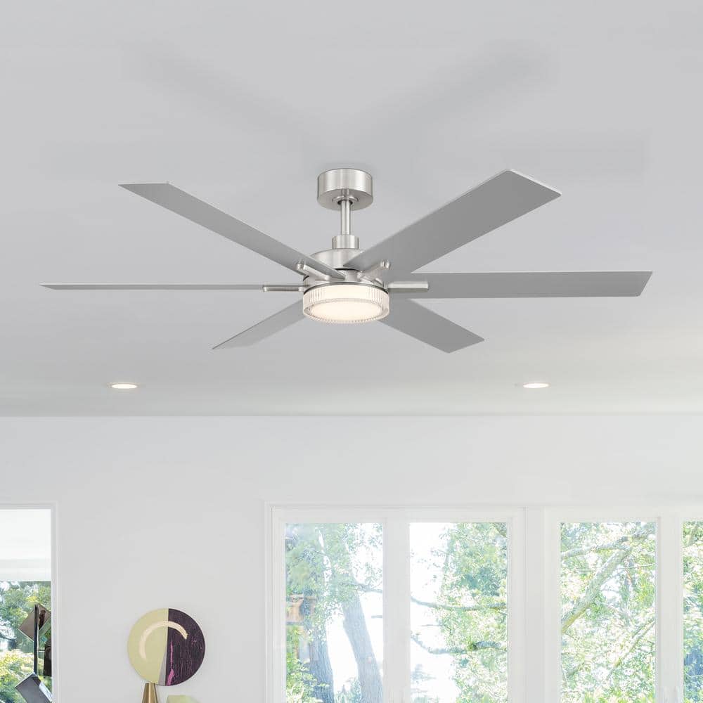 Designers Fountain Chillion 60 in. Indoor/Covered Outdoor Brushed ...