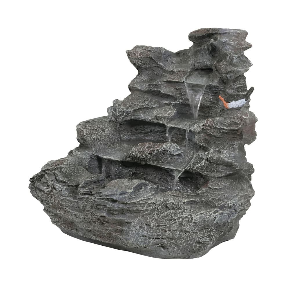 20.8 inches concrete column fountain waterfall Fountain with LED lights ...