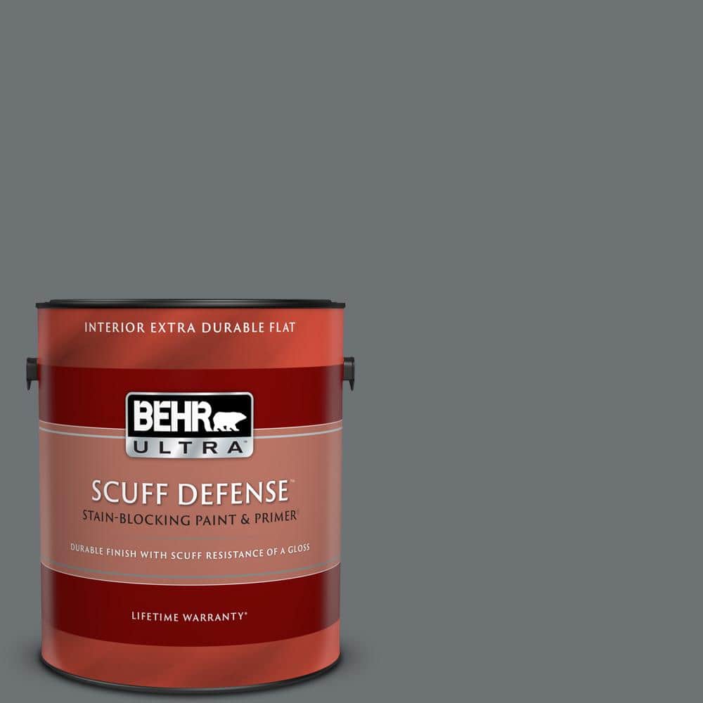 BEHR ULTRA 1 gal. #MQ5-28 Dawn Gray Extra Durable Flat Interior Paint ...