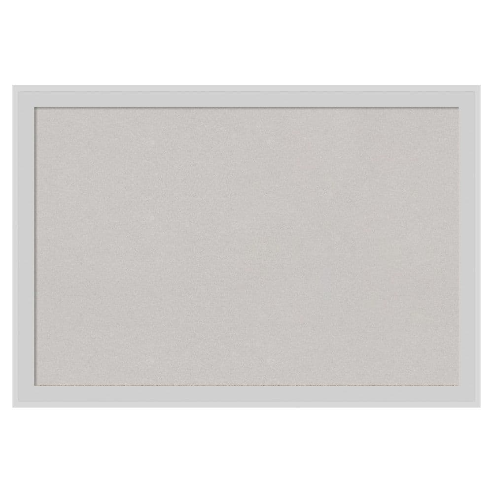 Amanti Art Incline Silver 19 in. x 13 in. Wood Framed Grey Cork Memo ...