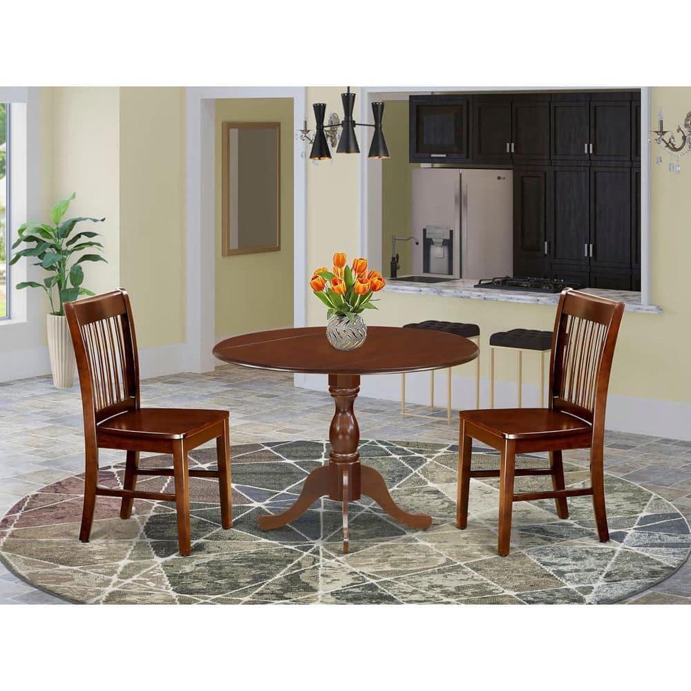 HOME IMPORTS EMPORIUM 3-Piece Mahogany Finish Solid Wood Top-Dining ...