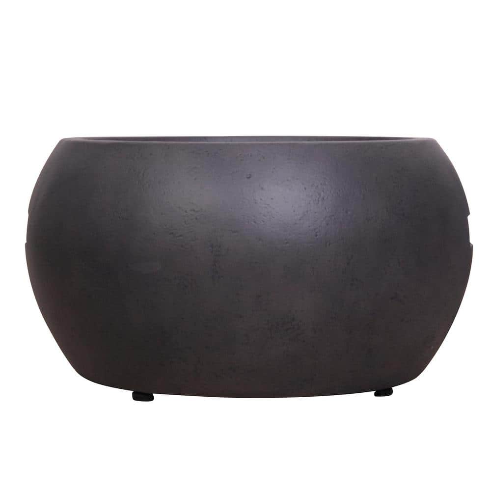 JimsMaison 22 in. Faux Concrete Texture Propane Outdoor Fire Pit in ...