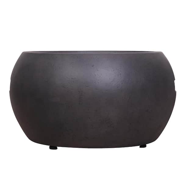 JimsMaison 22 in. Faux Concrete Texture Propane Outdoor Fire Pit in ...