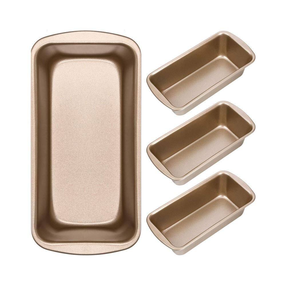 Wudkey 4 Pack Small Loaf Pans for Baking Bread, Non Stick Rectangle ...