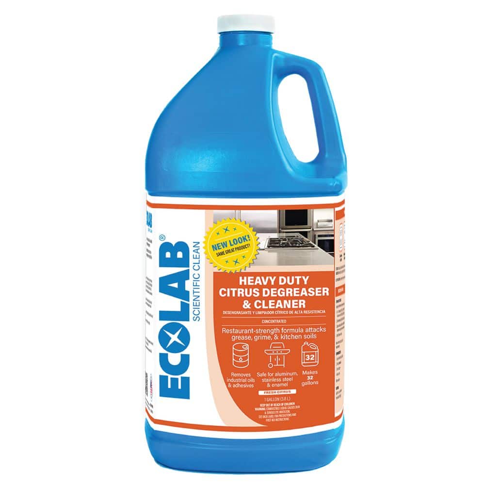 ECOLAB 1 Gal. Heavy Duty Citrus Degreaser Concentrate Cleaner, Attacks ...