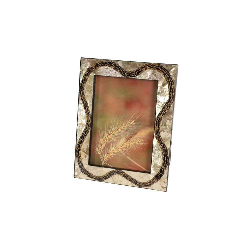 Litton Lane 5 in. x 7 in. Inlaid Vervain and Gold Capiz Shell Large ...