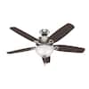 Hunter Builder Deluxe 52 in. Indoor Brushed Nickel Ceiling Fan with ...