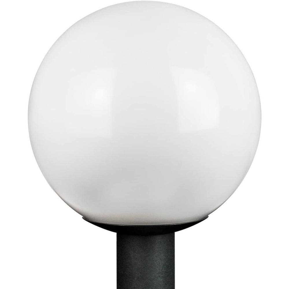 Sunlite 12 in. Outdoor Globe Post 1-Light White Polycarbonate Globe ...
