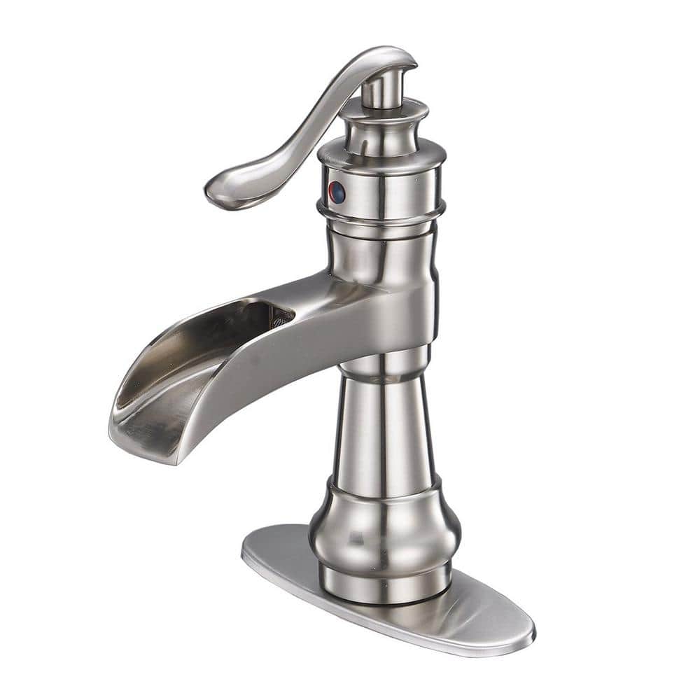 HOMEMYSTIQUE Single Handle Single Hole Bathroom Faucet with Corrosion ...
