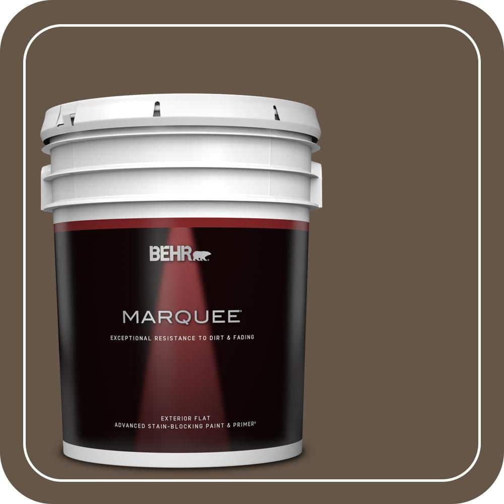 BEHR MARQUEE 5 gal. #N220-7 Cavalry Brown Flat Exterior Paint & Primer ...