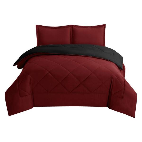 swift home Swift Home 3-Piece Burgundy/Black All-Season Reversible ...