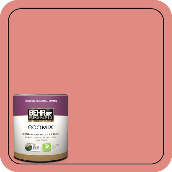 BEHR PREMIUM PLUS 1 qt. #170D-5 Mellow Coral Eggshell Enamel EcoMix ...