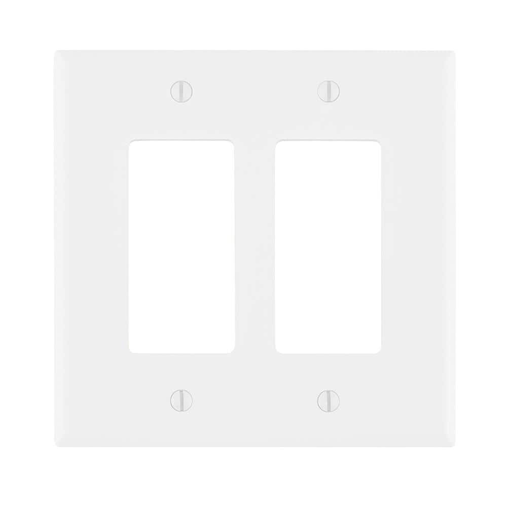 Leviton 2-Gang White Decorator/Rocker Midway Nylon Wall Plate (5-Pack ...