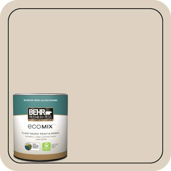 BEHR PREMIUM PLUS 1 qt. #PPU7-10 Roman Plaster Semi-Gloss Enamel EcoMix ...