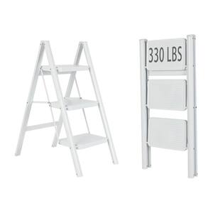 Tatayosi 3-Step Iron Folding Step Stool Ladder 330 lbs. Load Capacity ...
