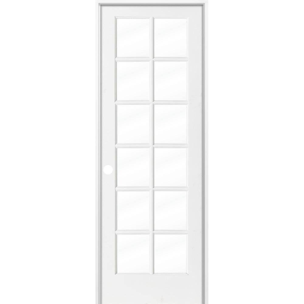 Krosswood Doors 36 in. x 96 in. 12-Lite Clear Solid Core Composite MDF ...