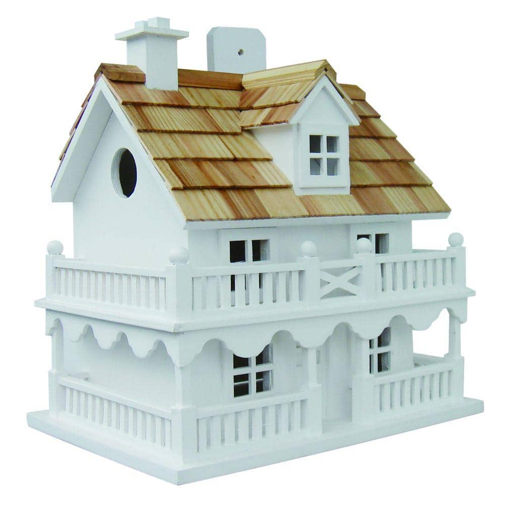 Home Bazaar Novelty Cottage Birdhouse (White) HB-6102PHWS - The Home Depot