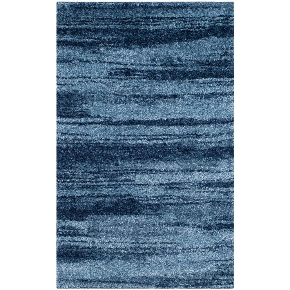 SAFAVIEH Retro Light Blue/Blue 3 ft. x 5 ft. Striped Area Rug RET2693 ...