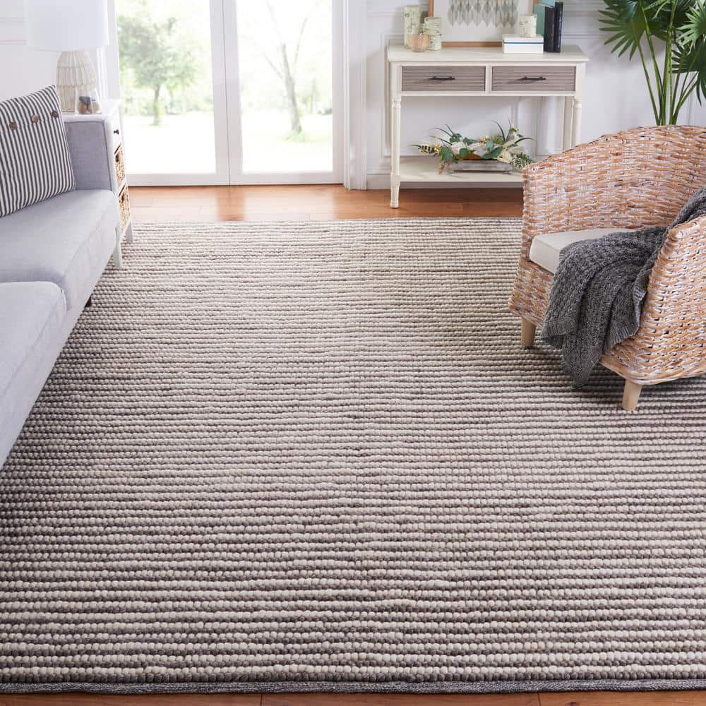 SAFAVIEH Martha Stewart 9 ft. x 12 ft. Ivory/Dark Brown Solid Color ...
